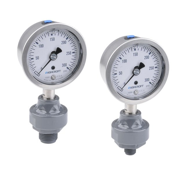 PVC Mini Tuff Gauge Isolator with Ashcroft 2.5" All Stainless Gauge ...