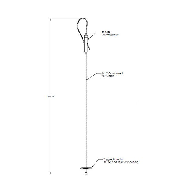 60 Inch Industrial Cable Kit with Toggle Fixture Attachment – Maden