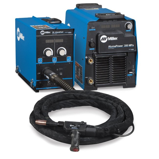Miller AlumaFeed 350 MIG Welder with 30ft XR Pistol Welding Gun – Maden